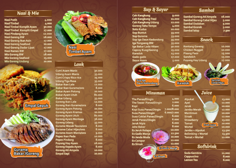 Desain Menu Makanan Restoran yang Menggoda Selera